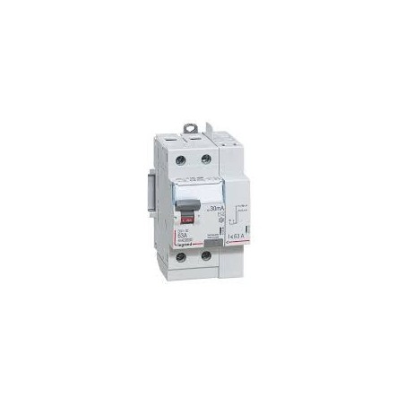 Interrupteur différentiel dx3- vis/auto - 2p - 63a - type ac - 30ma - départ haut